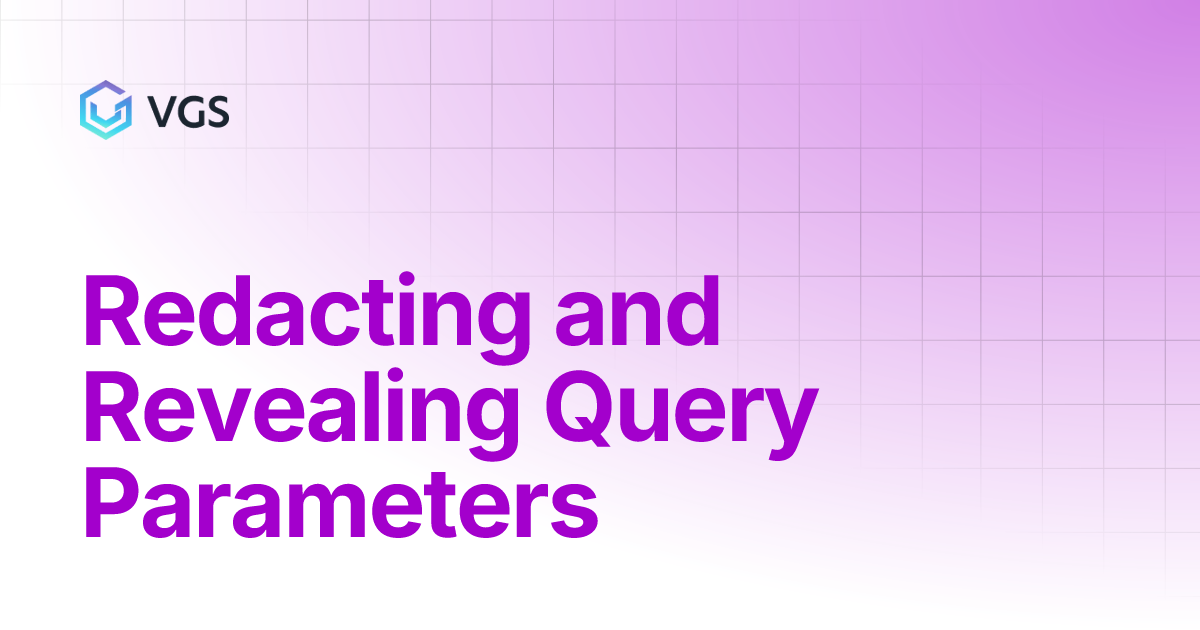 Redacting and Revealing Query Parameters | Secure Data | VGS Docs